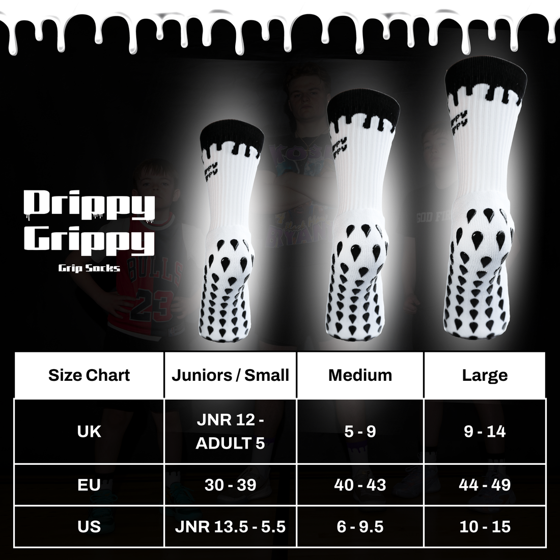 Drippy Grippy® | Performance Grip Socks Made to Be Seen – Drippy Grippy Ltd